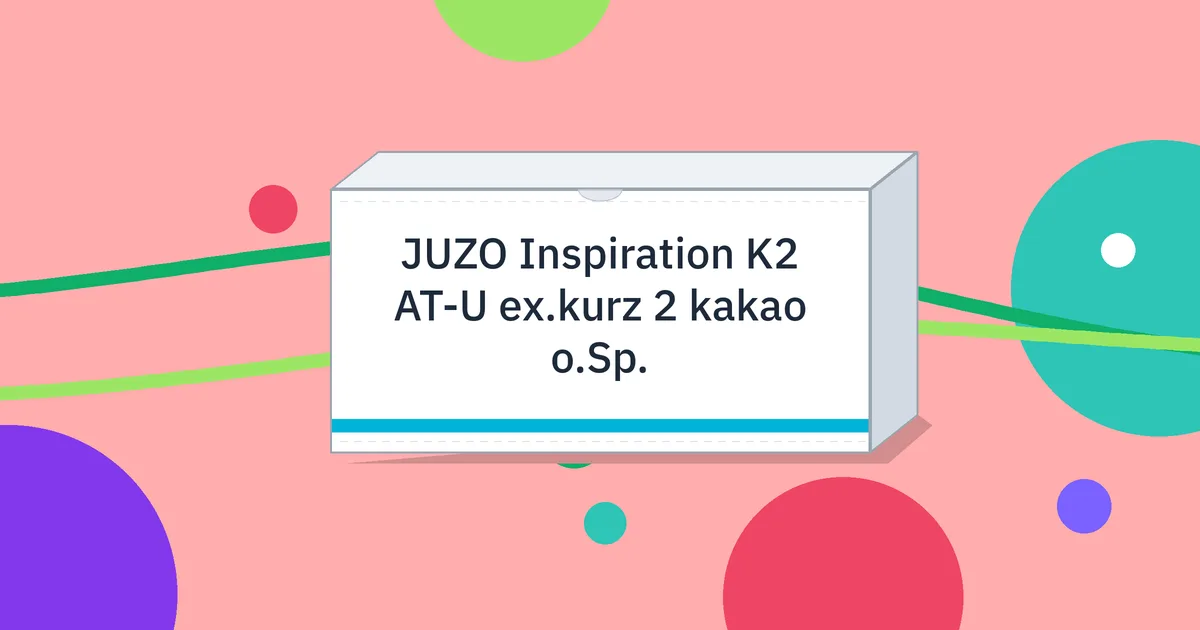 Symbolbild: Packung mit der Aufschrift JUZO Inspiration K2 AT-U ex.kurz 2 kakao o.Sp. (PZN 14929857) – Verfügbarkeit und Bezug in Apotheken in Frankfurt am Main