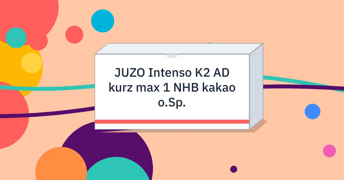 Symbolbild: Packung mit der Aufschrift JUZO Intenso K2 AD kurz max 1 NHB kakao o.Sp. (PZN 18622920) – Verfügbarkeit und Bezug in Apotheken in Frankfurt am Main