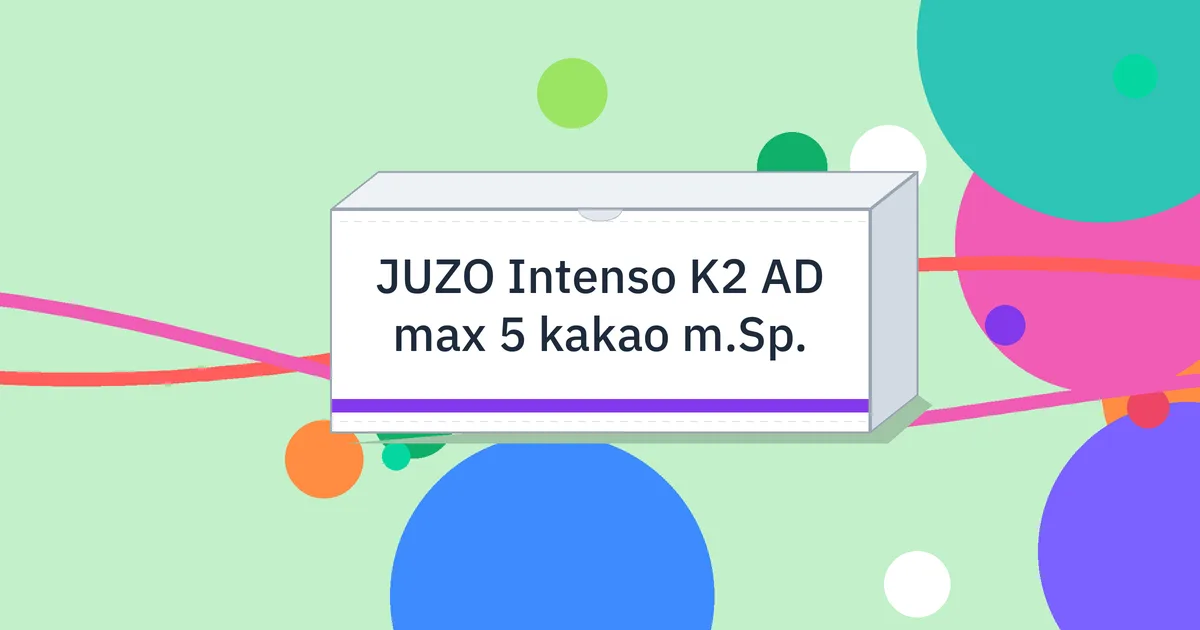 Symbolbild: Packung mit der Aufschrift JUZO Intenso K2 AD max 5 kakao m.Sp. (PZN 18609517) – Verfügbarkeit und Bezug in Apotheken in Frankfurt am Main