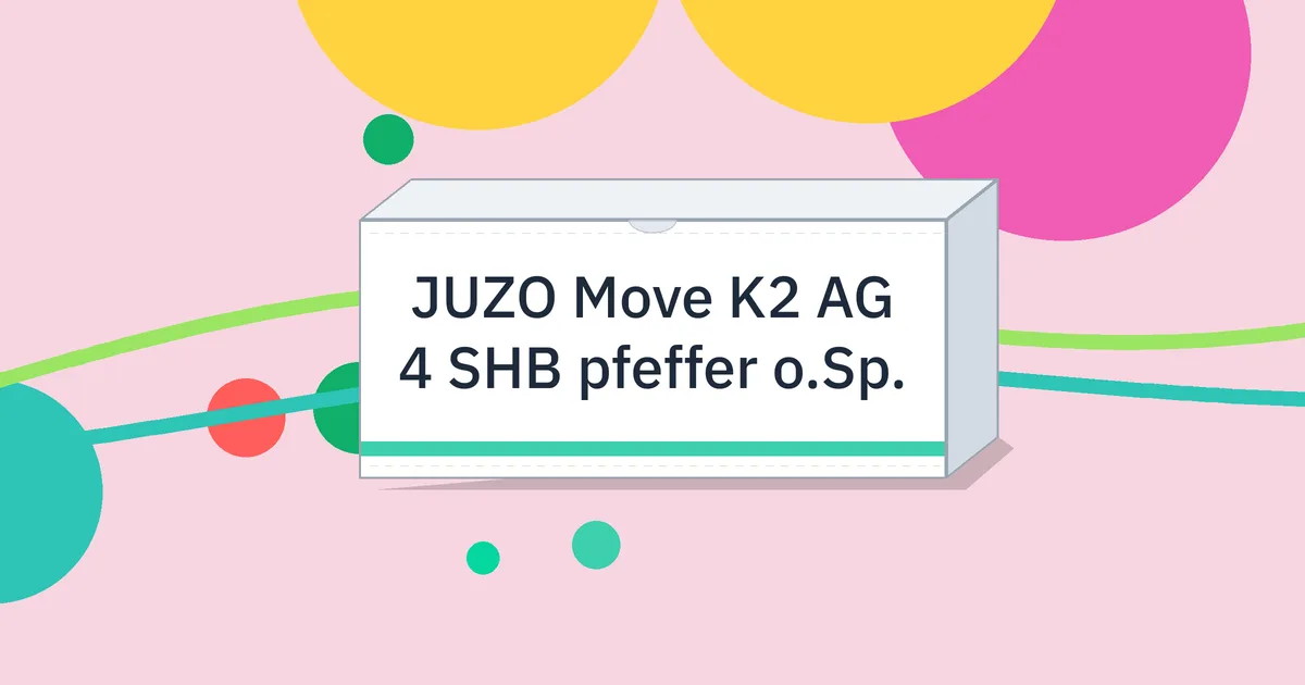 Symbolbild: Packung mit der Aufschrift JUZO Move K2 AG 4 SHB pfeffer o.Sp. (PZN 16651521) – Verfügbarkeit und Bezug in Apotheken in Frankfurt am Main