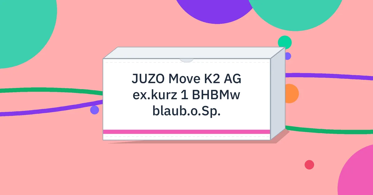 Symbolbild: Packung mit der Aufschrift JUZO Move K2 AG ex.kurz 1 BHBMw blaub.o.Sp. (PZN 18566297) – Verfügbarkeit und Bezug in Apotheken in Frankfurt am Main