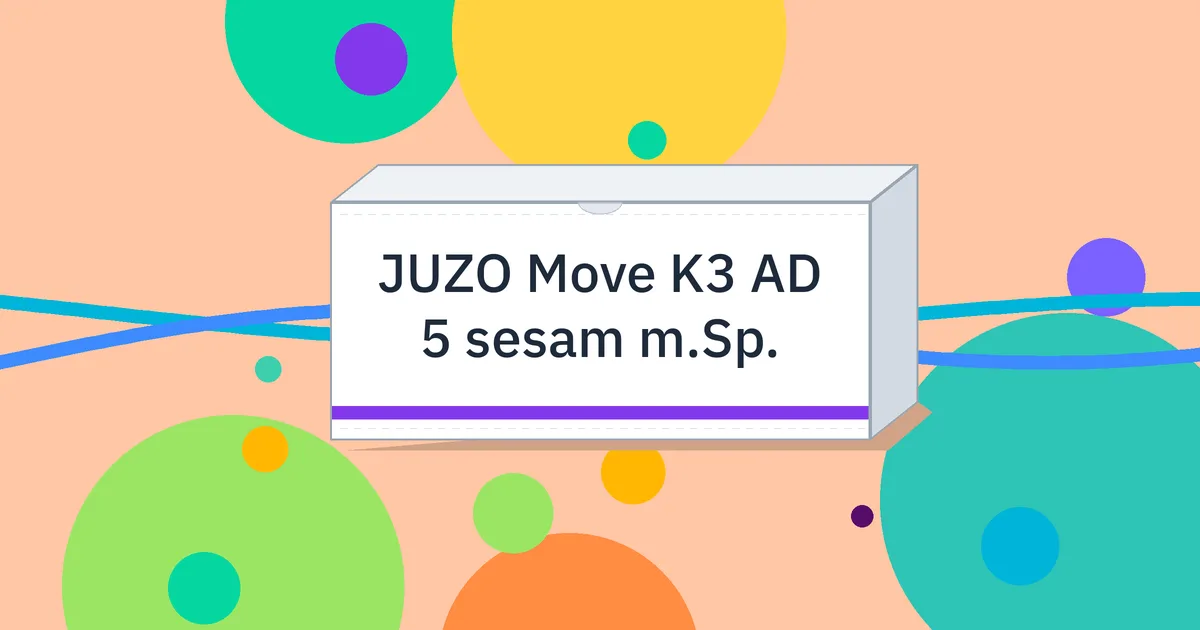 Symbolbild: Packung mit der Aufschrift JUZO Move K3 AD 5 sesam m.Sp. (PZN 18566699) – Verfügbarkeit und Bezug in Apotheken in Frankfurt am Main