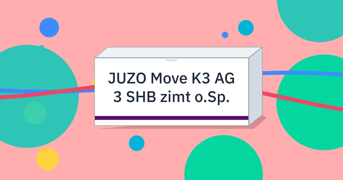 Symbolbild: Packung mit der Aufschrift JUZO Move K3 AG 3 SHB zimt o.Sp. (PZN 18577390) – Verfügbarkeit und Bezug in Apotheken in Frankfurt am Main