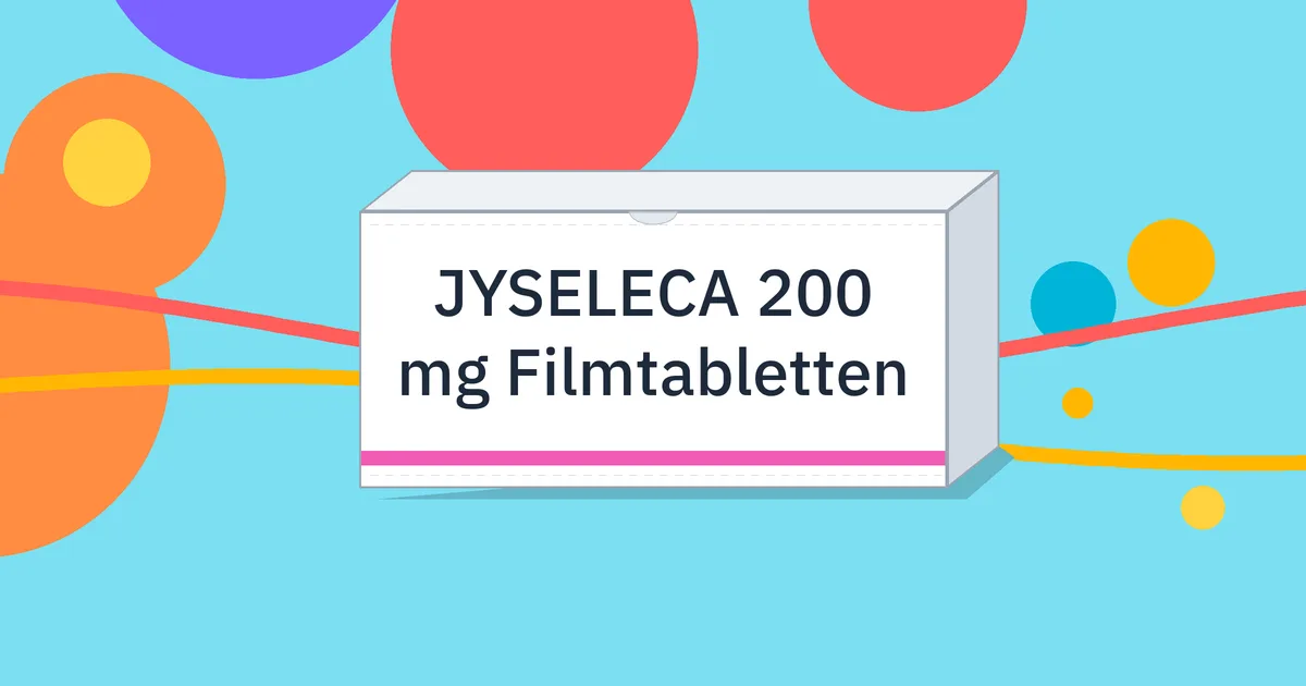 Symbolbild: Packung mit der Aufschrift JYSELECA 200 mg Filmtabletten (PZN 16731467) – Verfügbarkeit und Bezug in Apotheken in Frankfurt am Main