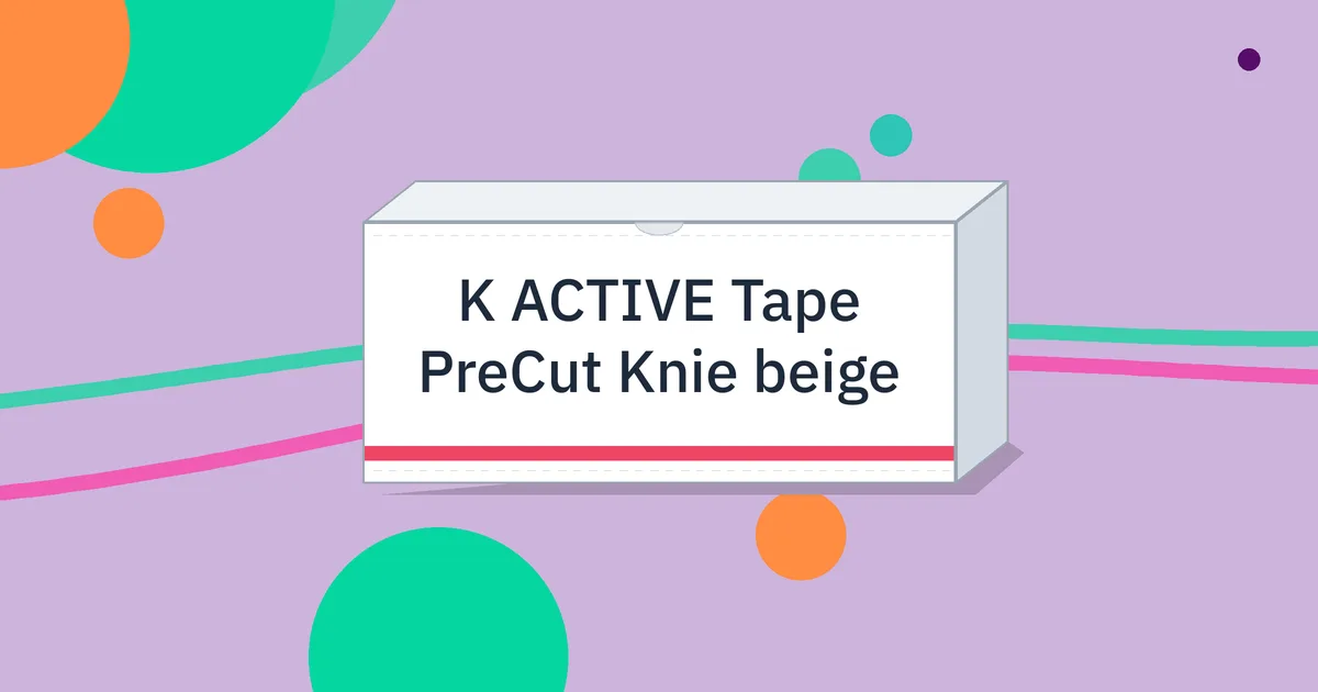Symbolbild: Packung mit der Aufschrift K ACTIVE Tape PreCut Knie beige (PZN 06936748) – Verfügbarkeit und Bezug in Apotheken in Frankfurt am Main