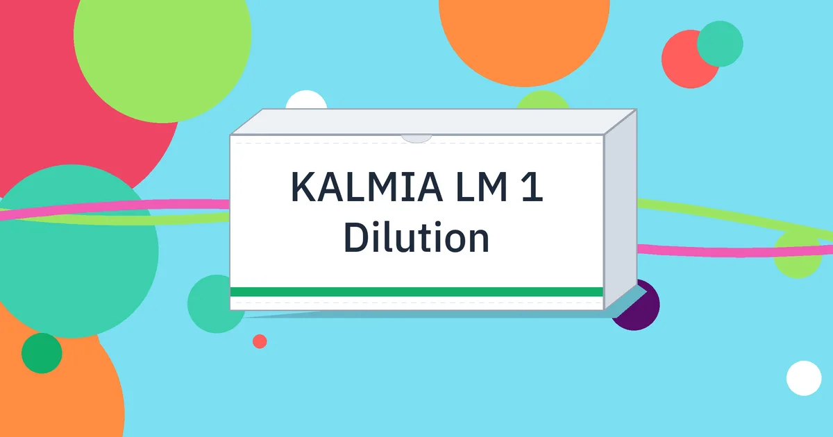 Symbolbild: Packung mit der Aufschrift KALMIA LM 1 Dilution (PZN 09649995) – Verfügbarkeit und Bezug in Apotheken in Frankfurt am Main
