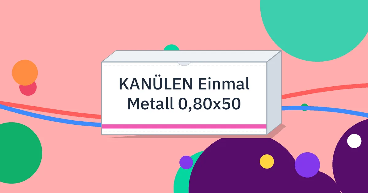 Symbolbild: Packung mit der Aufschrift KANÜLEN Einmal Metall 0,80x50 (PZN 01965082) – Verfügbarkeit und Bezug in Apotheken in Frankfurt am Main