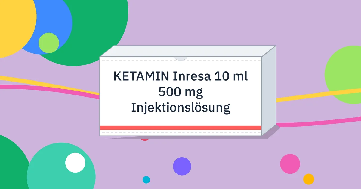 Symbolbild: Packung mit der Aufschrift KETAMIN Inresa 10 ml 500 mg Injektionslösung (PZN 07714116) – Verfügbarkeit und Bezug in Apotheken in Frankfurt am Main