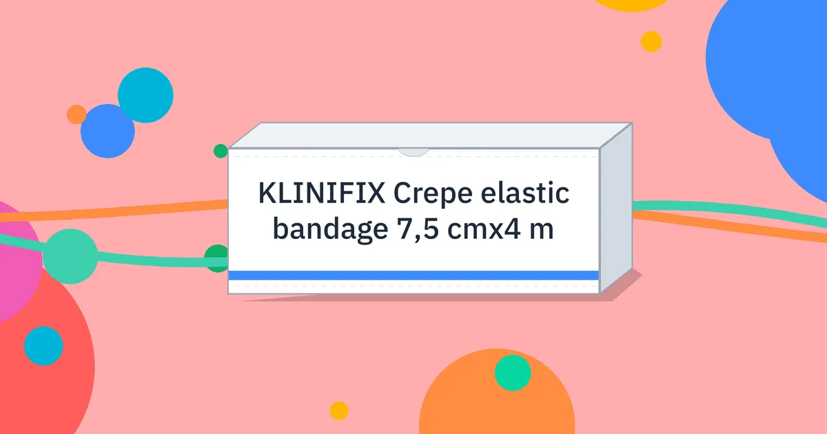 Symbolbild: Packung mit der Aufschrift KLINIFIX Crepe elastic bandage 7,5 cmx4 m (PZN 19851812) – Verfügbarkeit und Bezug in Apotheken in Frankfurt am Main