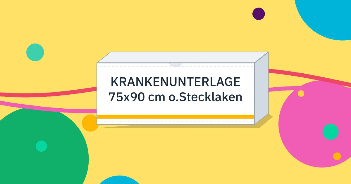 Symbolbild: Packung mit der Aufschrift KRANKENUNTERLAGE 75x90 cm o.Stecklaken (PZN 09283092) – Verfügbarkeit und Bezug in Apotheken in Frankfurt am Main