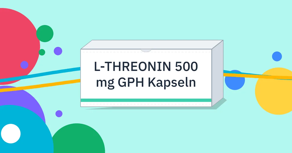 Symbolbild: Packung mit der Aufschrift L-THREONIN 500 mg GPH Kapseln (PZN 09918780) – Verfügbarkeit und Bezug in Apotheken in Frankfurt am Main