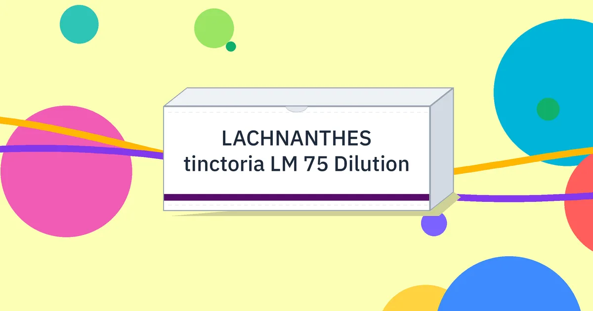Symbolbild: Packung mit der Aufschrift LACHNANTHES tinctoria LM 75 Dilution (PZN 13520623) – Verfügbarkeit und Bezug in Apotheken in Frankfurt am Main