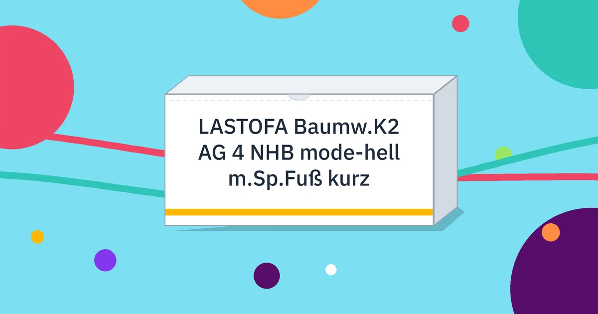 Symbolbild: Packung mit der Aufschrift LASTOFA Baumw.K2 AG 4 NHB mode-hell m.Sp.Fuß kurz (PZN 01947150) – Verfügbarkeit und Bezug in Apotheken in Frankfurt am Main