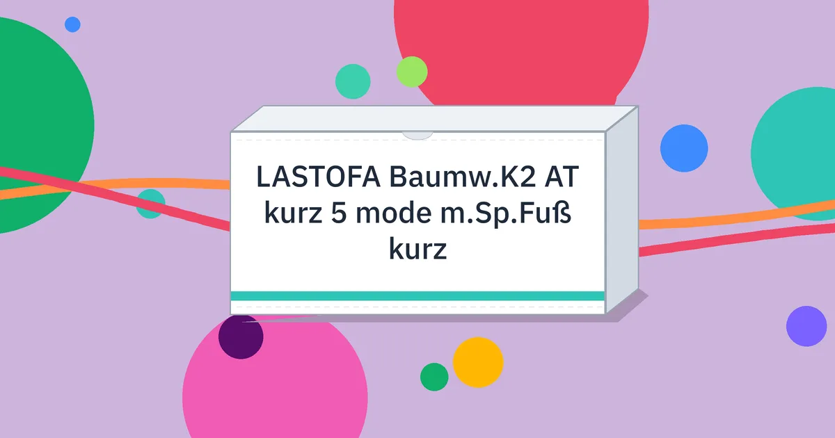 Symbolbild: Packung mit der Aufschrift LASTOFA Baumw.K2 AT kurz 5 mode m.Sp.Fuß kurz (PZN 01951921) – Verfügbarkeit und Bezug in Apotheken in Frankfurt am Main