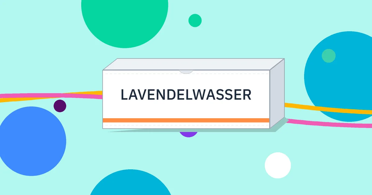 Symbolbild: Packung mit der Aufschrift LAVENDELWASSER (PZN 07651485) – Verfügbarkeit und Bezug in Apotheken in Frankfurt am Main