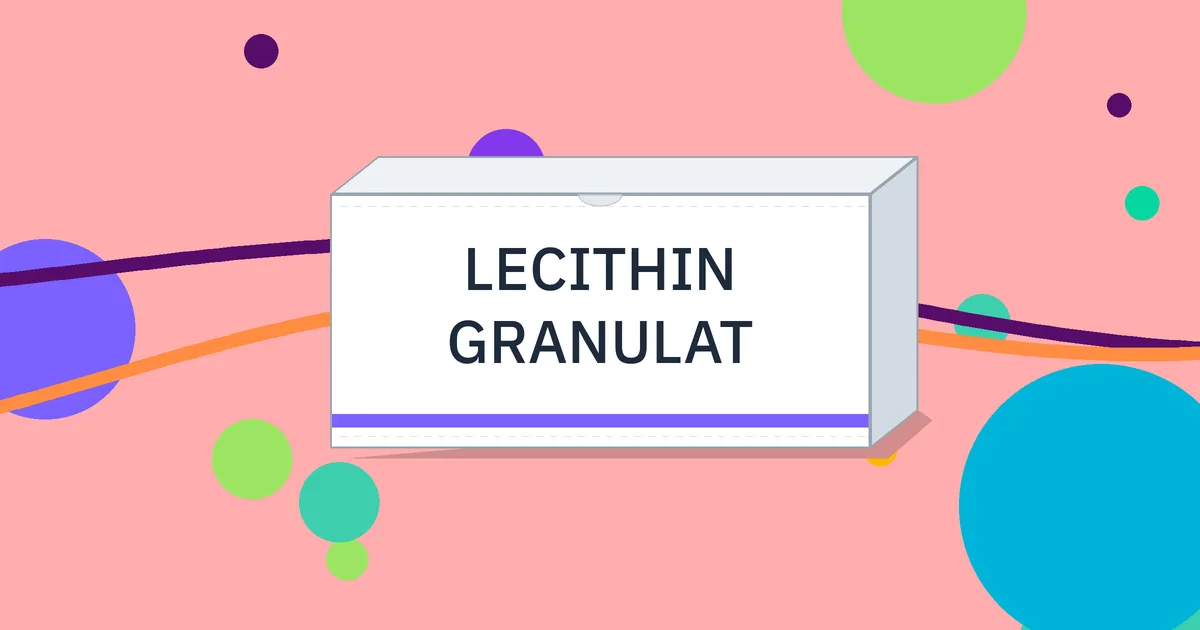 Symbolbild: Packung mit der Aufschrift LECITHIN GRANULAT (PZN 02520778) – Verfügbarkeit und Bezug in Apotheken in Frankfurt am Main