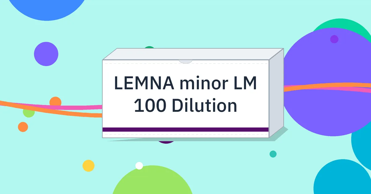 Symbolbild: Packung mit der Aufschrift LEMNA minor LM 100 Dilution (PZN 13525253) – Verfügbarkeit und Bezug in Apotheken in Frankfurt am Main