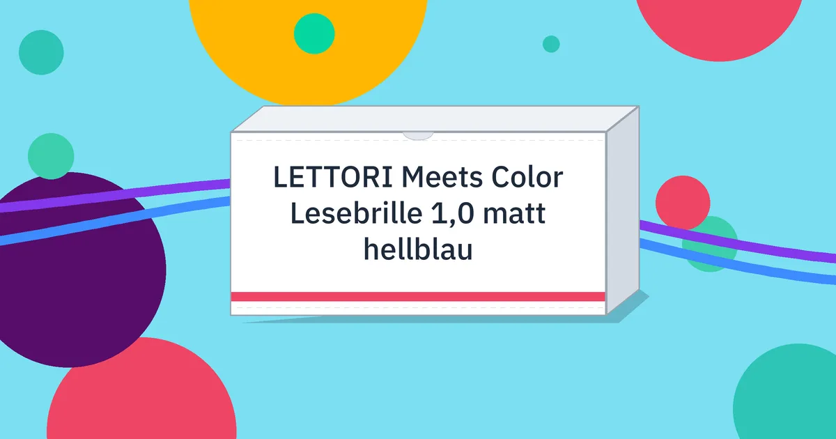 Symbolbild: Packung mit der Aufschrift LETTORI Meets Color Lesebrille 1,0 matt hellblau (PZN 11057026) – Verfügbarkeit und Bezug in Apotheken in Frankfurt am Main