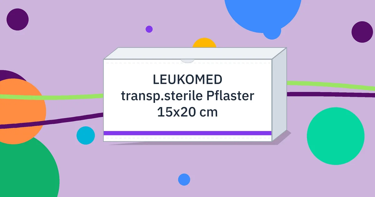 Symbolbild: Packung mit der Aufschrift LEUKOMED transp.sterile Pflaster 15x20 cm (PZN 05561039) – Verfügbarkeit und Bezug in Apotheken in Frankfurt am Main