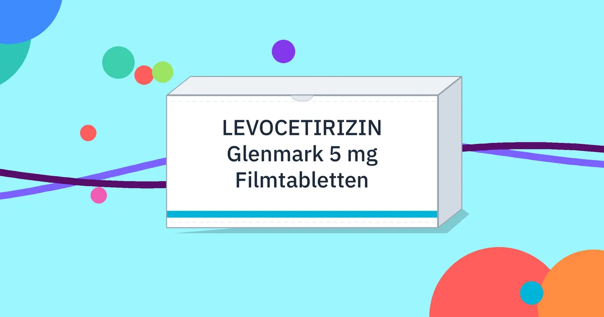 Symbolbild: Packung mit der Aufschrift LEVOCETIRIZIN Glenmark 5 mg Filmtabletten (PZN 16202970) – Verfügbarkeit und Bezug in Apotheken in Frankfurt am Main