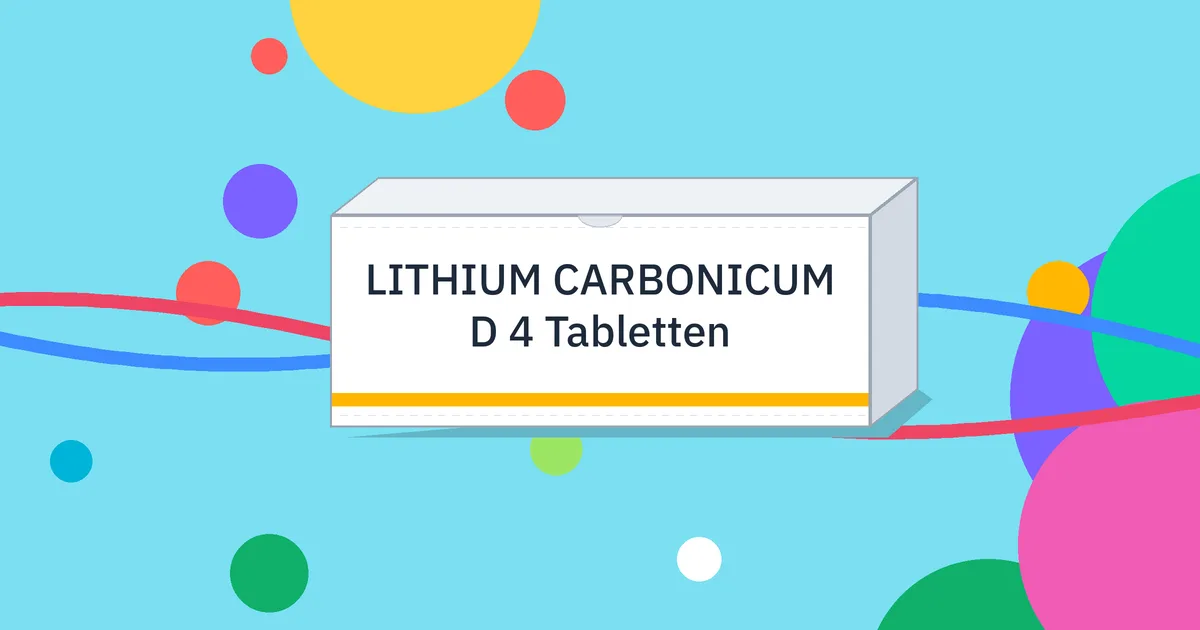 Symbolbild: Packung mit der Aufschrift LITHIUM CARBONICUM D 4 Tabletten (PZN 02118556) – Verfügbarkeit und Bezug in Apotheken in Frankfurt am Main