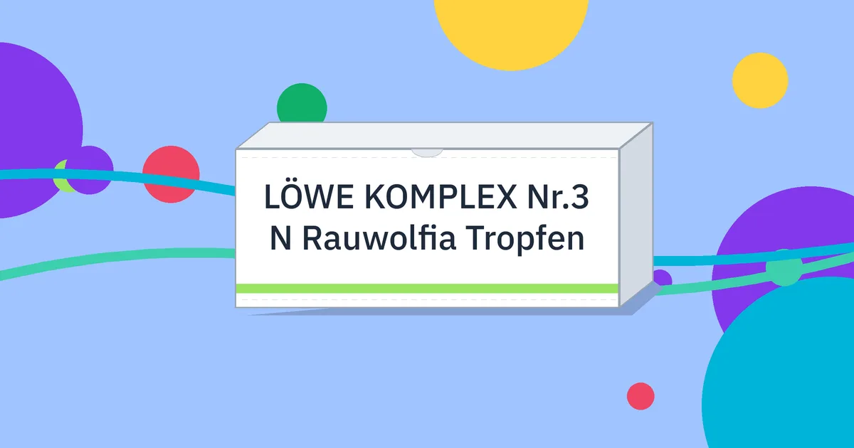 Symbolbild: Packung mit der Aufschrift LÖWE KOMPLEX Nr.3 N Rauwolfia Tropfen (PZN 03068777) – Verfügbarkeit und Bezug in Apotheken in Frankfurt am Main