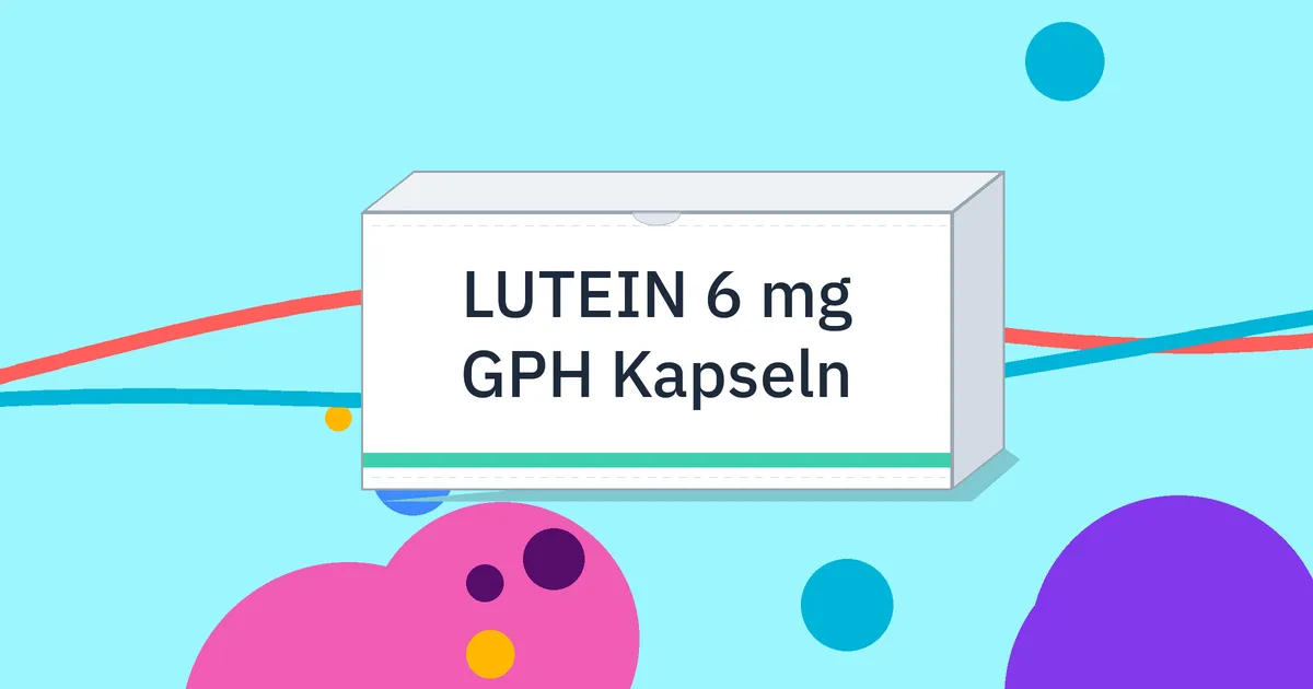 Symbolbild: Packung mit der Aufschrift LUTEIN 6 mg GPH Kapseln (PZN 00768534) – Verfügbarkeit und Bezug in Apotheken in Frankfurt am Main