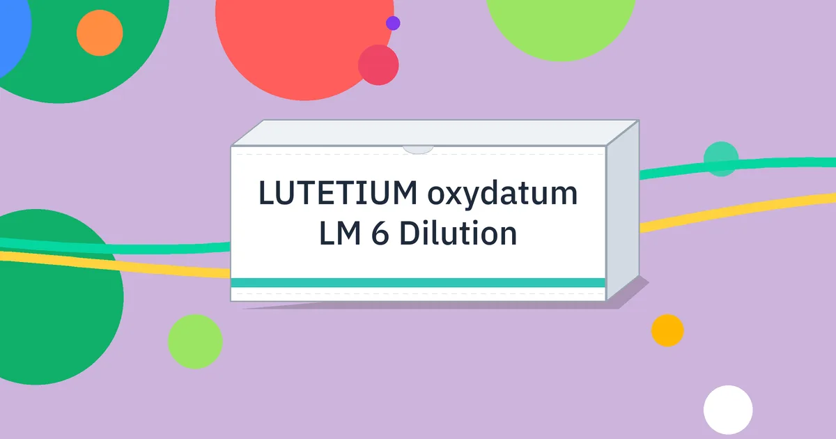 Symbolbild: Packung mit der Aufschrift LUTETIUM oxydatum LM 6 Dilution (PZN 12934742) – Verfügbarkeit und Bezug in Apotheken in Frankfurt am Main