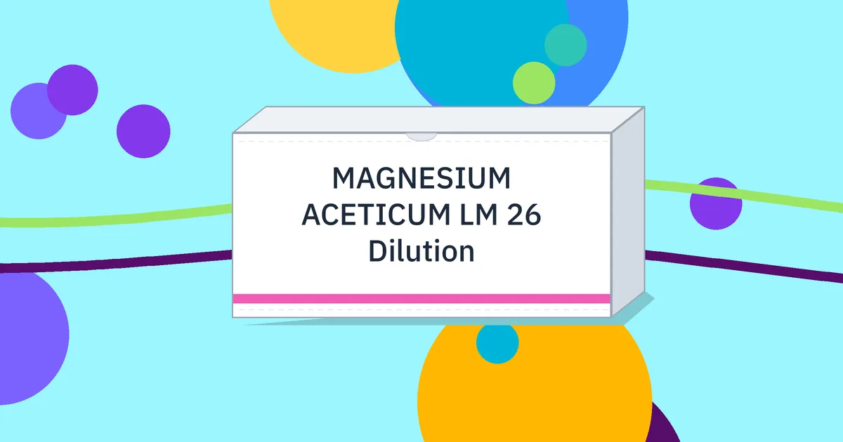 Symbolbild: Packung mit der Aufschrift MAGNESIUM ACETICUM LM 26 Dilution (PZN 12935807) – Verfügbarkeit und Bezug in Apotheken in Frankfurt am Main