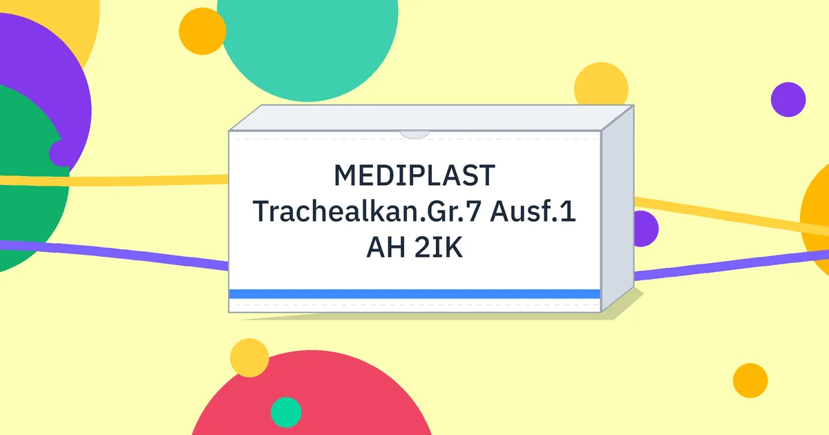 Symbolbild: Packung mit der Aufschrift MEDIPLAST Trachealkan.Gr.7 Ausf.1 AH 2IK (PZN 04525426) – Verfügbarkeit und Bezug in Apotheken in Frankfurt am Main