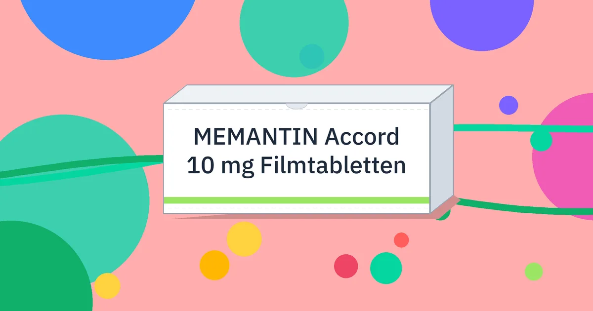 Symbolbild: Packung mit der Aufschrift MEMANTIN Accord 10 mg Filmtabletten (PZN 16917953) – Verfügbarkeit und Bezug in Apotheken in Frankfurt am Main