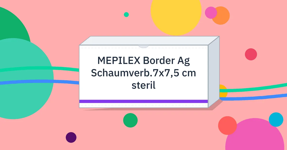 Symbolbild: Packung mit der Aufschrift MEPILEX Border Ag Schaumverb.7x7,5 cm steril (PZN 20608991) – Verfügbarkeit und Bezug in Apotheken in Frankfurt am Main