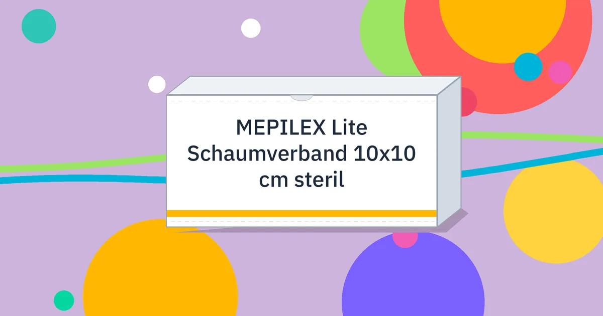 Symbolbild: Packung mit der Aufschrift MEPILEX Lite Schaumverband 10x10 cm steril (PZN 13875616) – Verfügbarkeit und Bezug in Apotheken in Frankfurt am Main