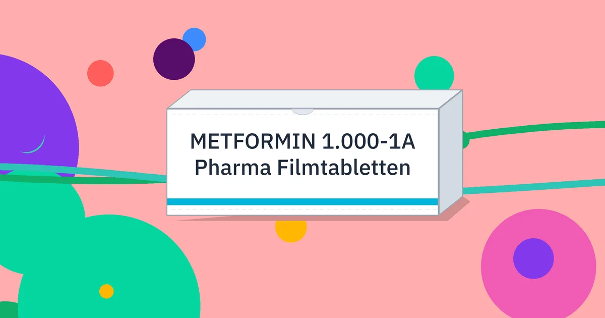Symbolbild: Packung mit der Aufschrift METFORMIN 1.000-1A Pharma Filmtabletten (PZN 03075493) – Verfügbarkeit und Bezug in Apotheken in Frankfurt am Main