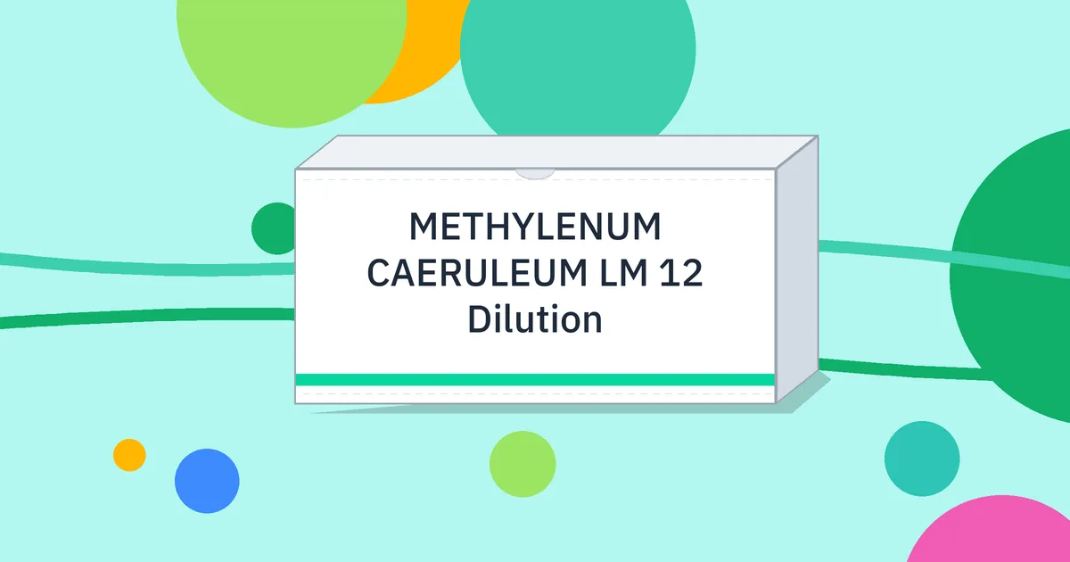 Symbolbild: Packung mit der Aufschrift METHYLENUM CAERULEUM LM 12 Dilution (PZN 13607034) – Verfügbarkeit und Bezug in Apotheken in Frankfurt am Main