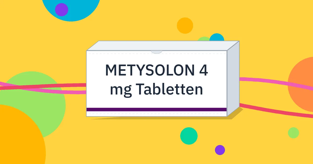 Symbolbild: Packung mit der Aufschrift METYSOLON 4 mg Tabletten (PZN 20371483) – Verfügbarkeit und Bezug in Apotheken in Frankfurt am Main