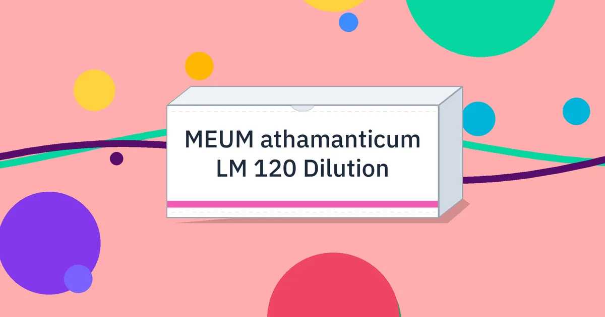 Symbolbild: Packung mit der Aufschrift MEUM athamanticum LM 120 Dilution (PZN 13607809) – Verfügbarkeit und Bezug in Apotheken in Frankfurt am Main