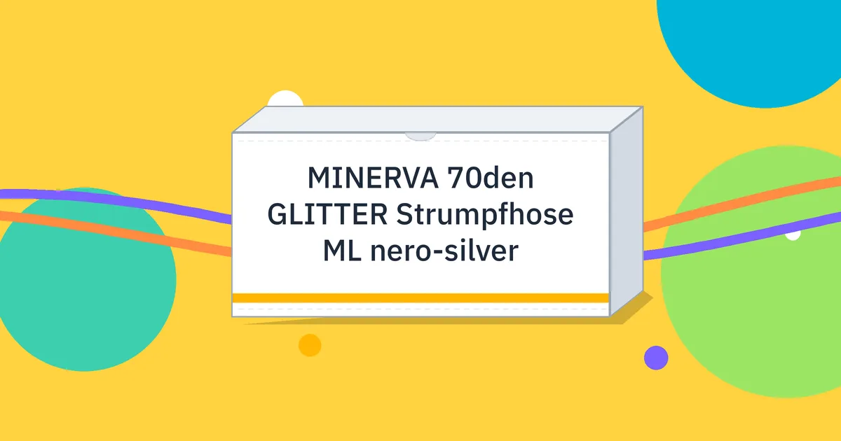 Symbolbild: Packung mit der Aufschrift MINERVA 70den GLITTER Strumpfhose ML nero-silver (PZN 16858759) – Verfügbarkeit und Bezug in Apotheken in Frankfurt am Main