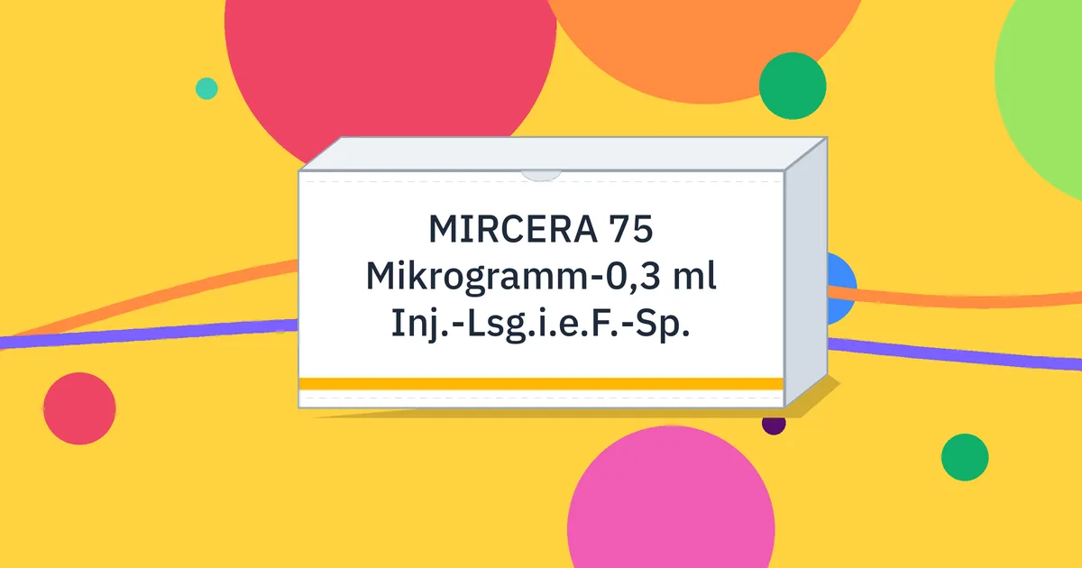 Symbolbild: Packung mit der Aufschrift MIRCERA 75 Mikrogramm-0,3 ml Inj.-Lsg.i.e.F.-Sp. (PZN 07773107) – Verfügbarkeit und Bezug in Apotheken in Frankfurt am Main