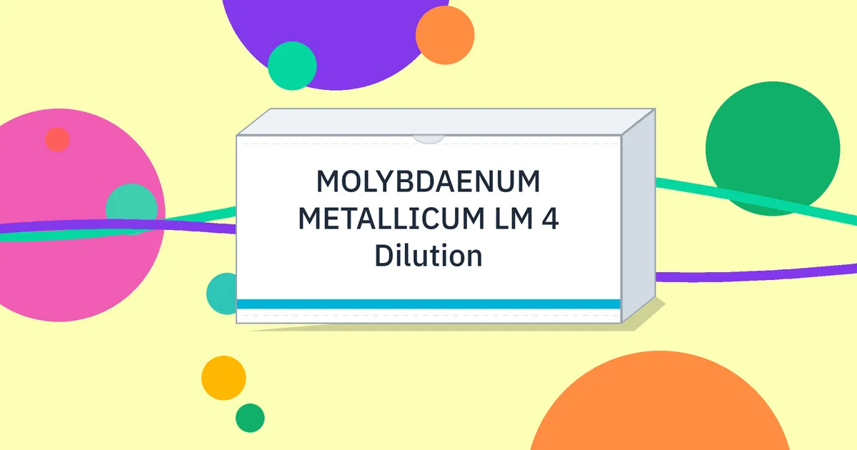 Symbolbild: Packung mit der Aufschrift MOLYBDAENUM METALLICUM LM 4 Dilution (PZN 13609694) – Verfügbarkeit und Bezug in Apotheken in Frankfurt am Main