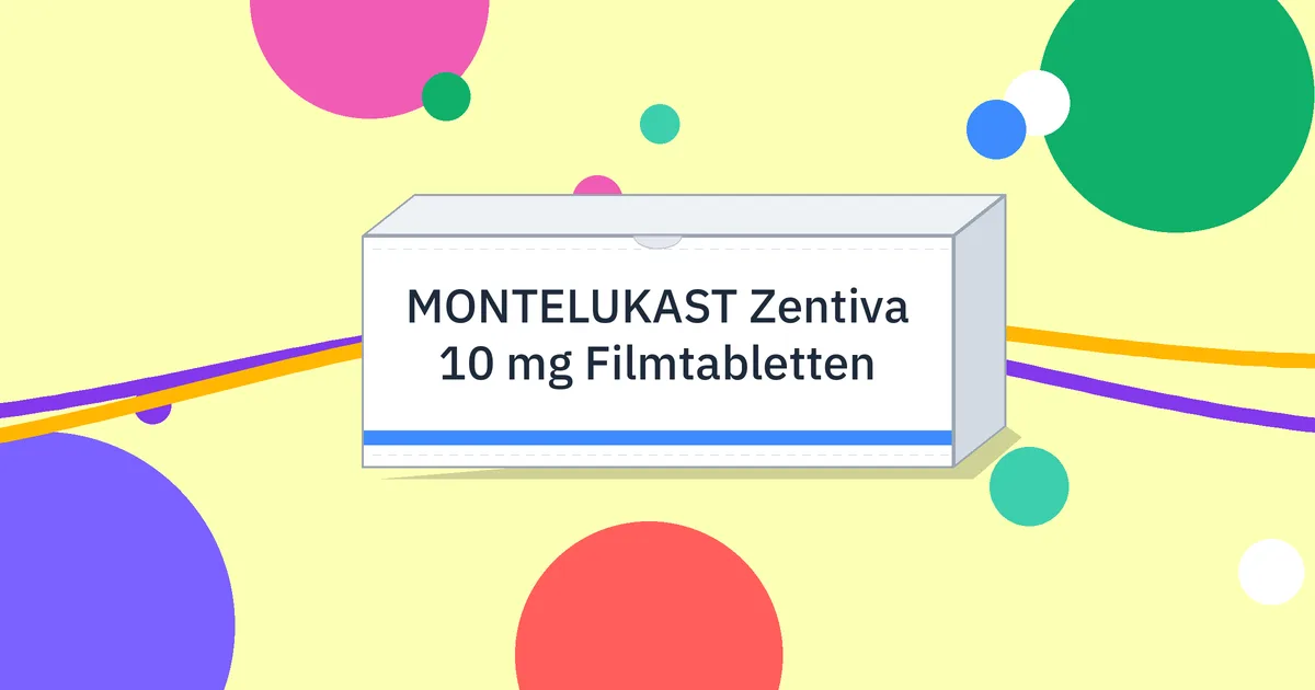 Symbolbild: Packung mit der Aufschrift MONTELUKAST Zentiva 10 mg Filmtabletten (PZN 09937257) – Verfügbarkeit und Bezug in Apotheken in Frankfurt am Main