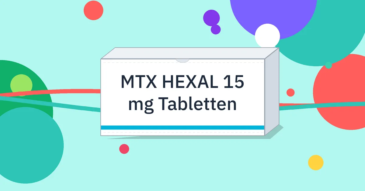 Symbolbild: Packung mit der Aufschrift MTX HEXAL 15 mg Tabletten (PZN 04946642) – Verfügbarkeit und Bezug in Apotheken in Frankfurt am Main