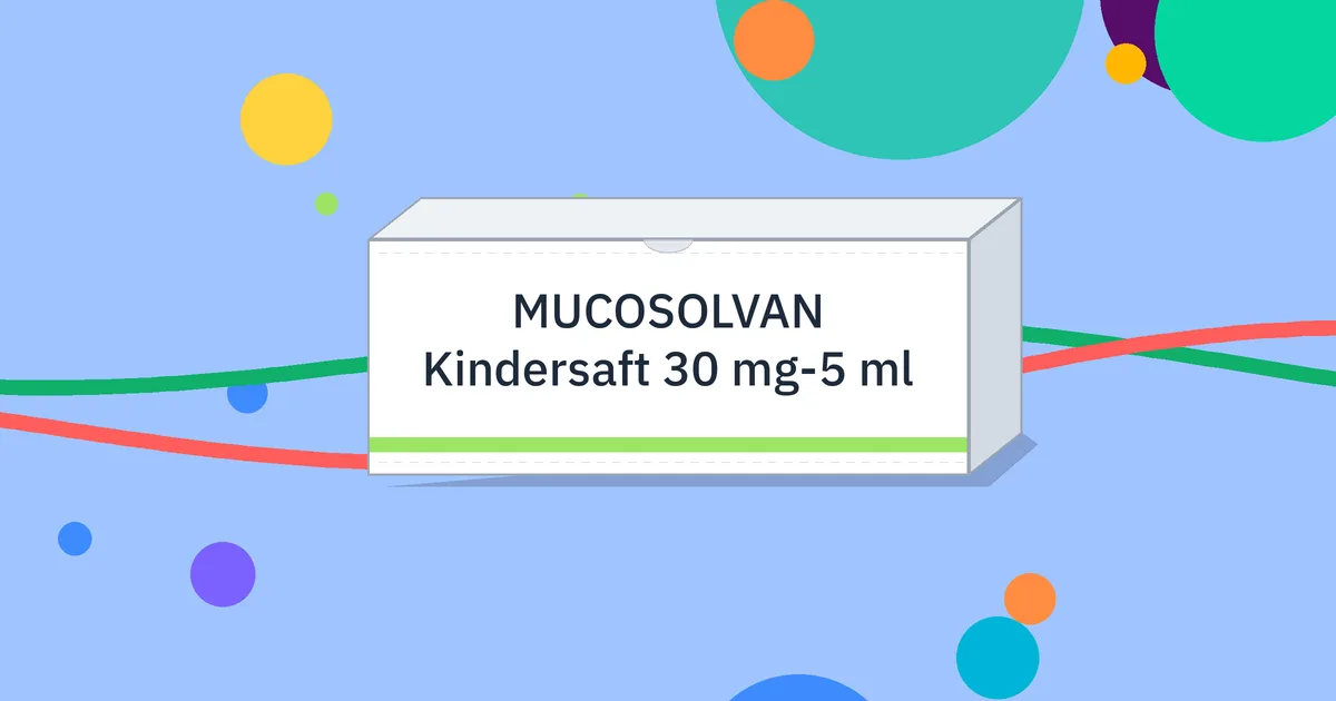 Symbolbild: Packung mit der Aufschrift MUCOSOLVAN Kindersaft 30 mg-5 ml (PZN 02807988) – Verfügbarkeit und Bezug in Apotheken in Frankfurt am Main
