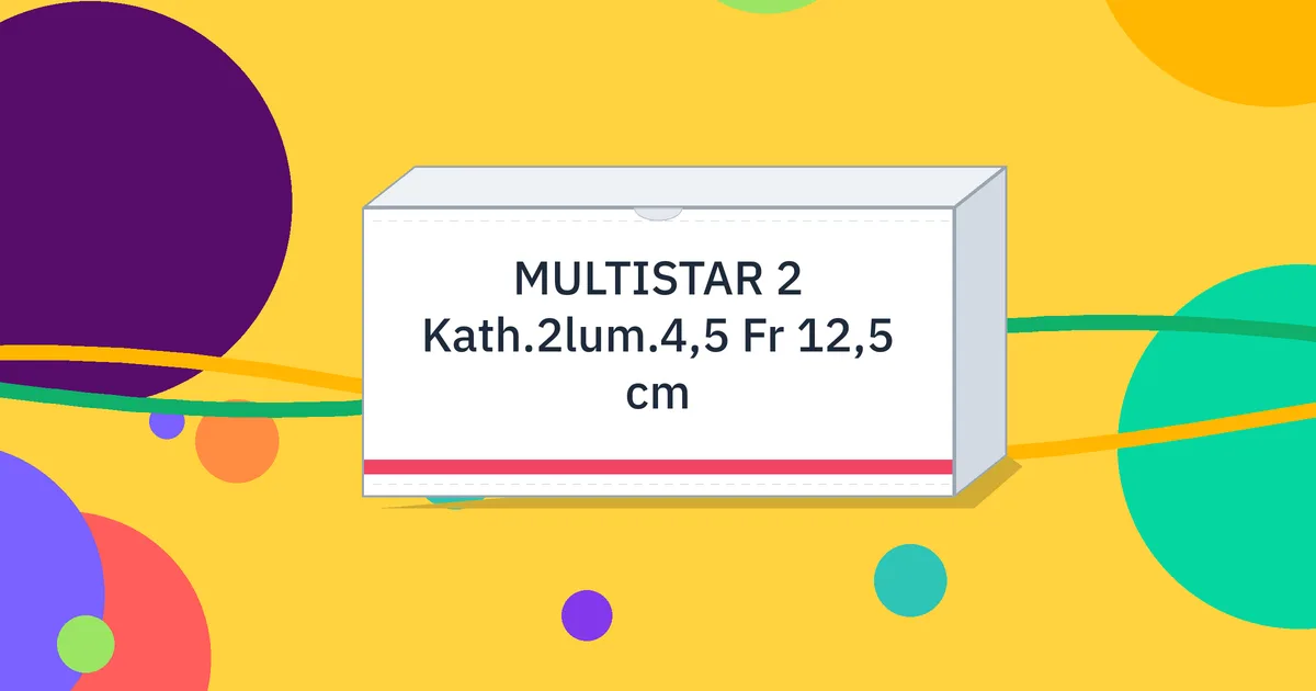 Symbolbild: Packung mit der Aufschrift MULTISTAR 2 Kath.2lum.4,5 Fr 12,5 cm (PZN 09446246) – Verfügbarkeit und Bezug in Apotheken in Frankfurt am Main