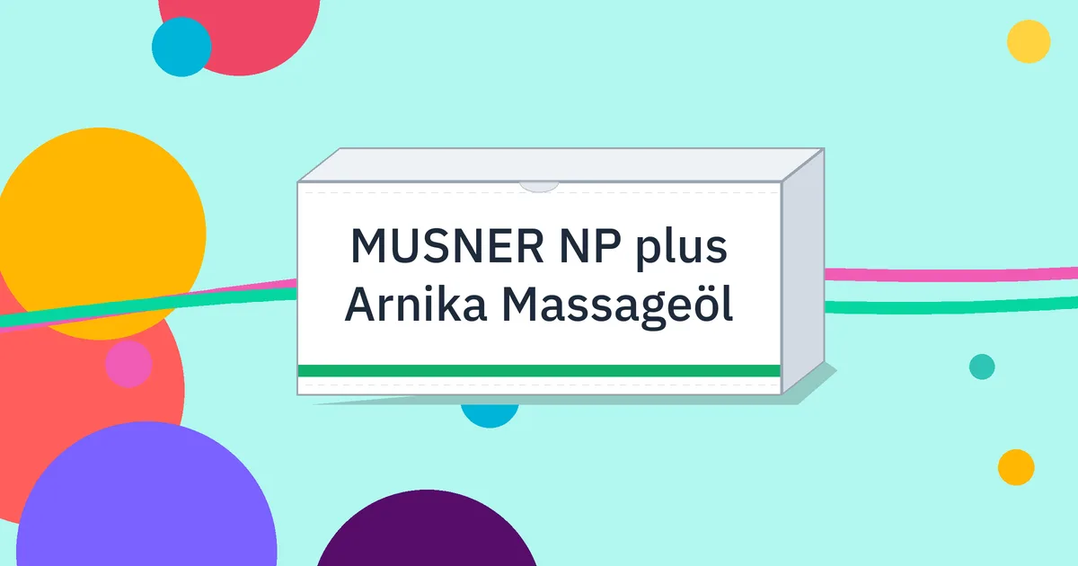Symbolbild: Packung mit der Aufschrift MUSNER NP plus Arnika Massageöl (PZN 11128476) – Verfügbarkeit und Bezug in Apotheken in Frankfurt am Main