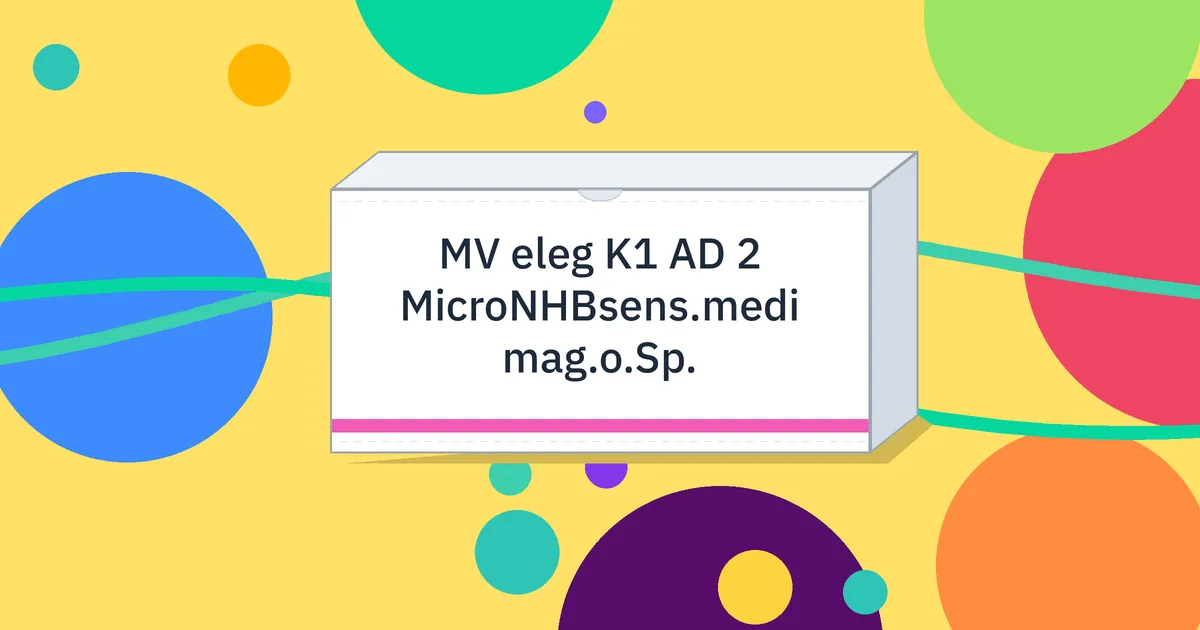 Symbolbild: Packung mit der Aufschrift MV eleg K1 AD 2 MicroNHBsens.medi mag.o.Sp. (PZN 15669447) – Verfügbarkeit und Bezug in Apotheken in Frankfurt am Main