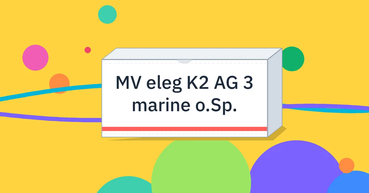 Symbolbild: Packung mit der Aufschrift MV eleg K2 AG 3 marine o.Sp. (PZN 14612416) – Verfügbarkeit und Bezug in Apotheken in Frankfurt am Main