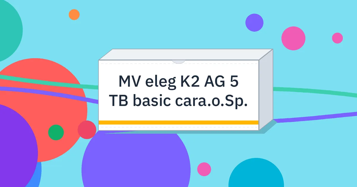 Symbolbild: Packung mit der Aufschrift MV eleg K2 AG 5 TB basic cara.o.Sp. (PZN 00213173) – Verfügbarkeit und Bezug in Apotheken in Frankfurt am Main