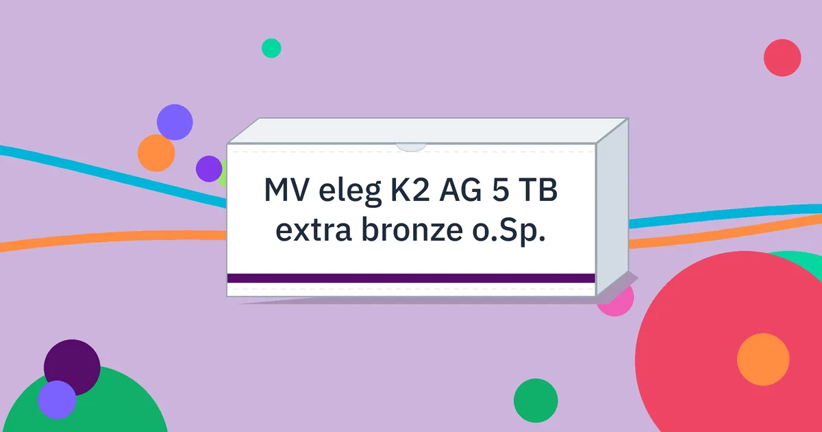Symbolbild: Packung mit der Aufschrift MV eleg K2 AG 5 TB extra bronze o.Sp. (PZN 14718528) – Verfügbarkeit und Bezug in Apotheken in Frankfurt am Main