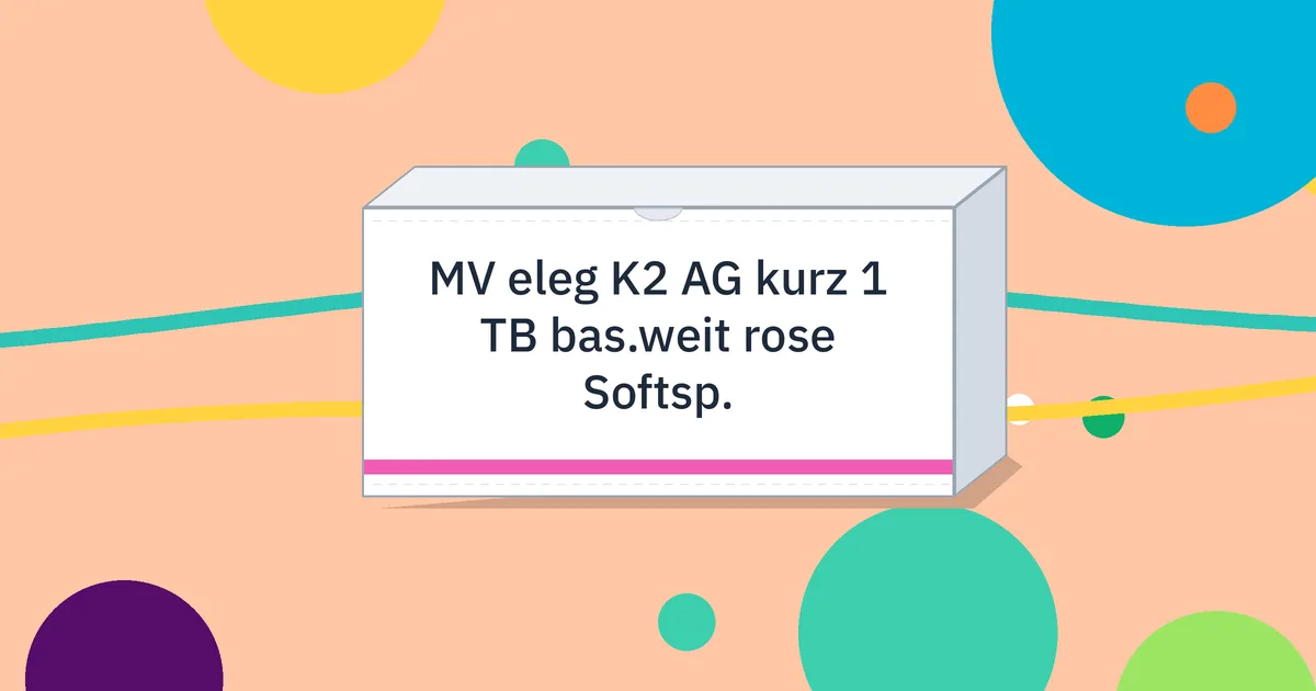 Symbolbild: Packung mit der Aufschrift MV eleg K2 AG kurz 1 TB bas.weit rose Softsp. (PZN 14698263) – Verfügbarkeit und Bezug in Apotheken in Frankfurt am Main